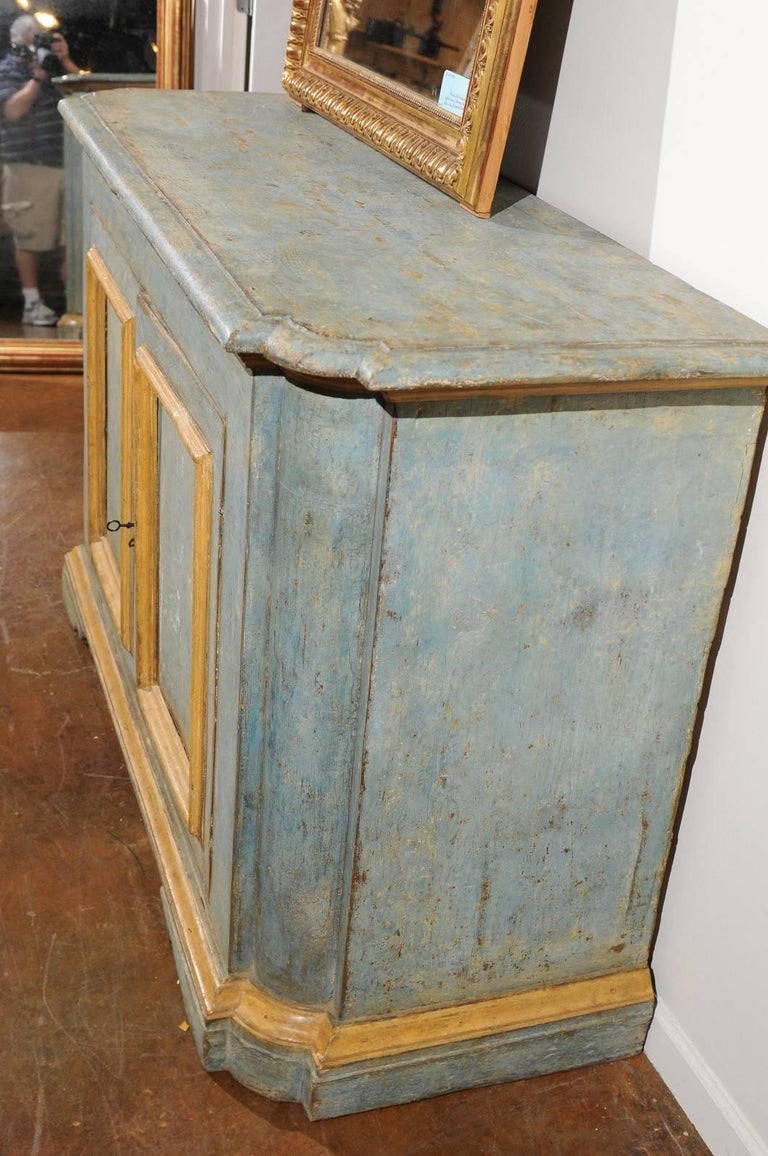 Italian Florentine Light Grey Blue Painted Buffet with Two Doors from ...