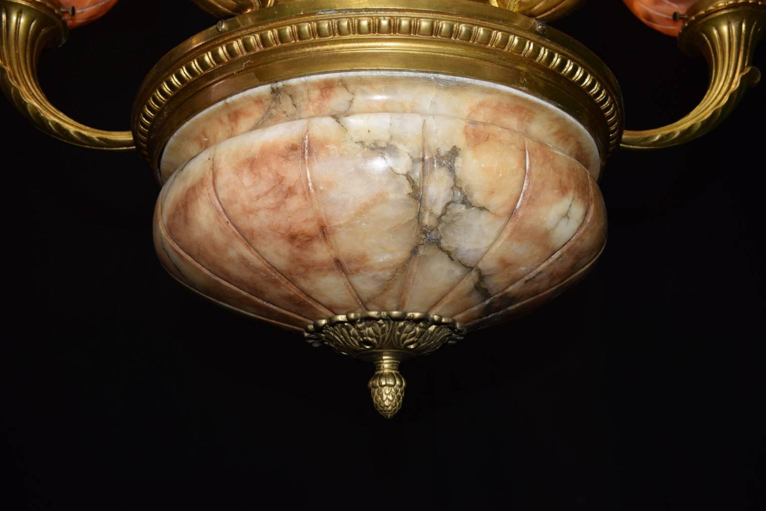 Antique Chandelier, Alabaster For Sale at 1stDibs | antique alabaster ...