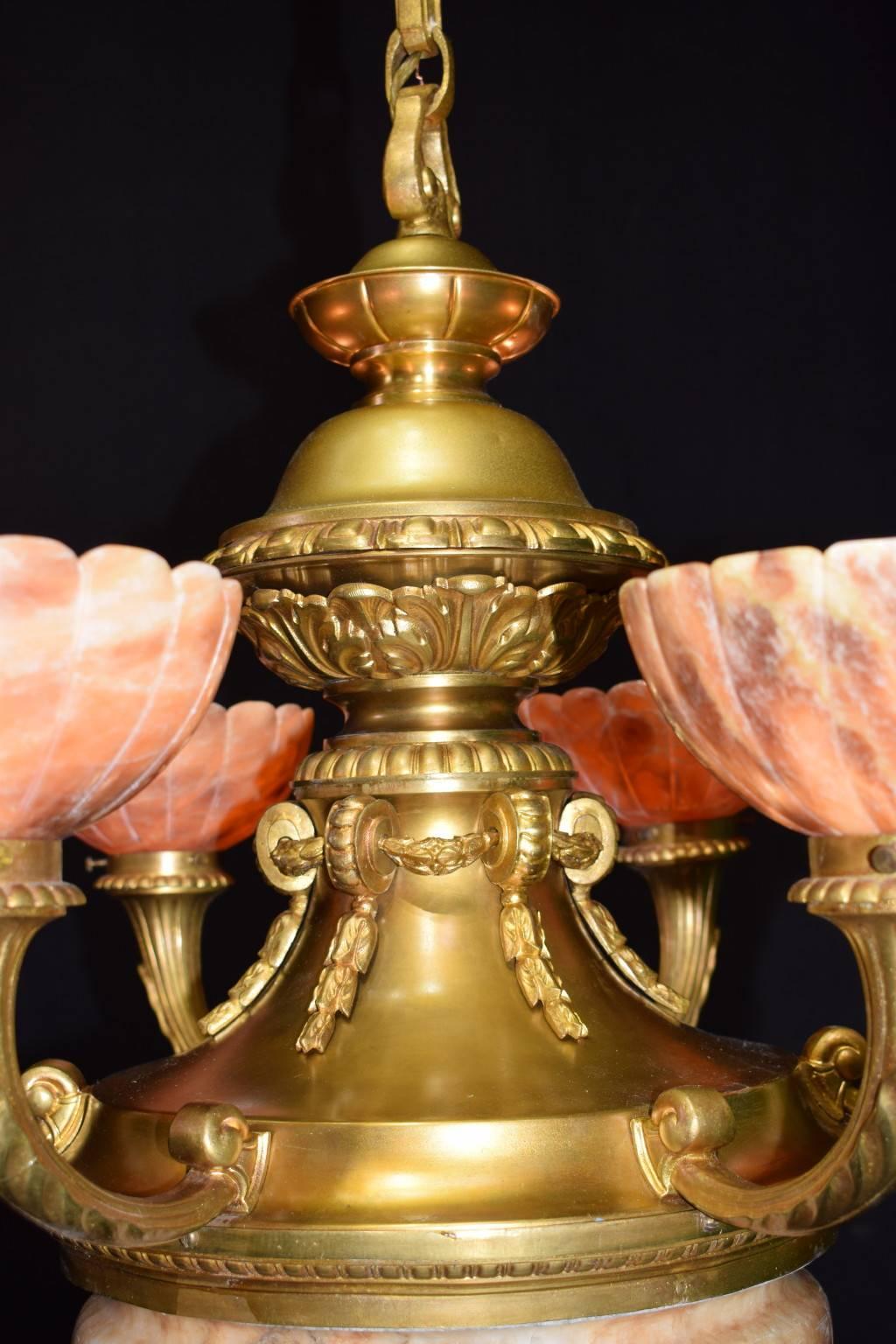 Antique Chandelier, Alabaster For Sale at 1stDibs | antique alabaster ...