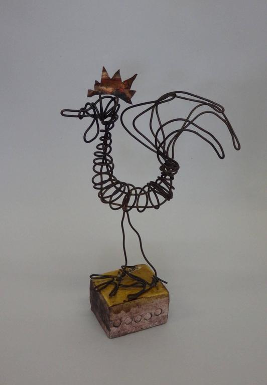 Whimsical Wire Rooster Sculpture by Rosenthal Netter at 1stDibs