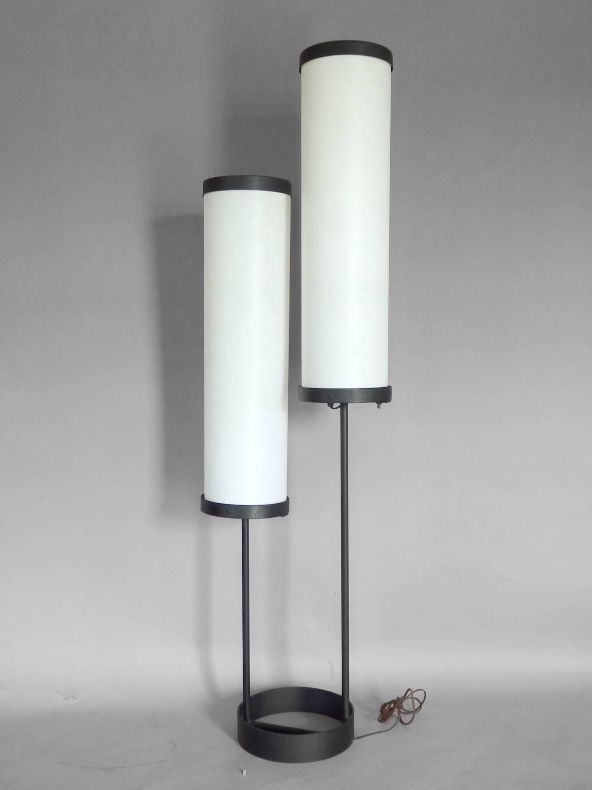 Large Ben Seibel Double Cylinder Architecturally Themed Wrought Iron ...