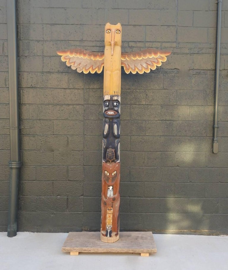 Native American Midwestern TOTEM Pole at 1stDibs | michigan totem pole ...