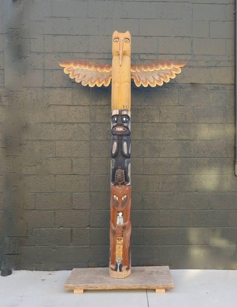 Native American Midwestern TOTEM Pole at 1stDibs | michigan totem pole ...