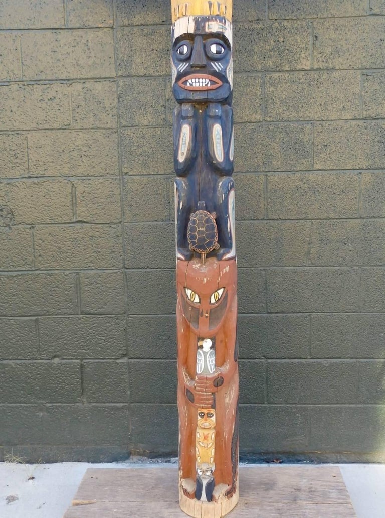 Native American Midwestern TOTEM Pole at 1stDibs | michigan totem pole ...