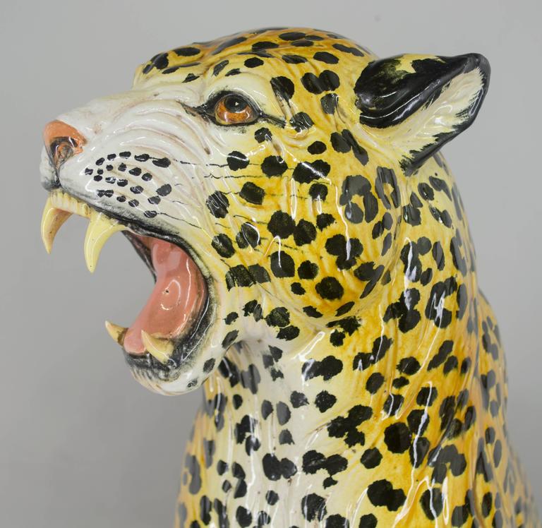 Italian Ceramic Leopard at 1stDibs | large ceramic leopard statue ...