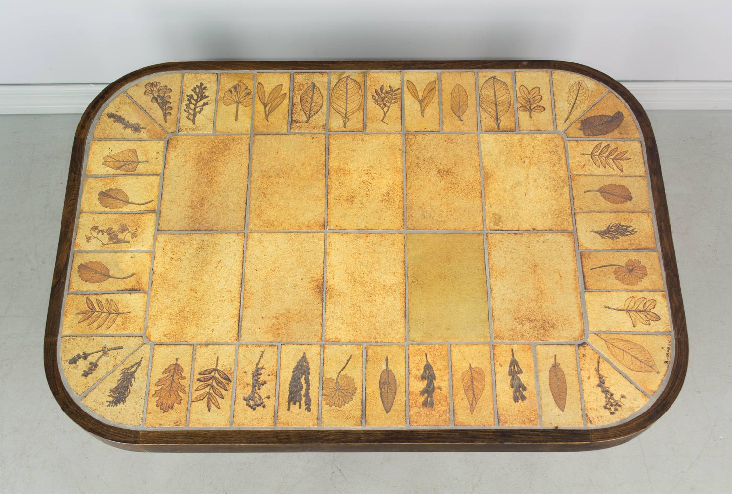 Roger Capron Ceramic Tile Top Coffee Table For Sale at 1stdibs