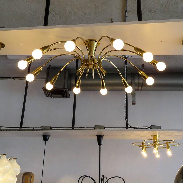 Twelve Light Sputnik Flush Mount Light at 1stDibs