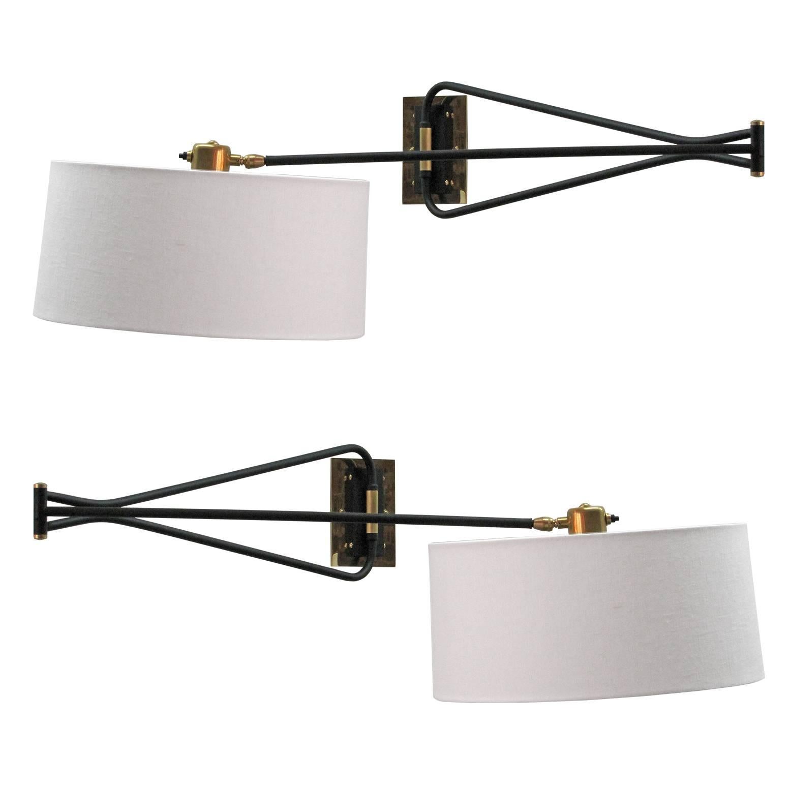 Pair of French Swing Arm Sconces at 1stDibs | large swing arm sconce ...