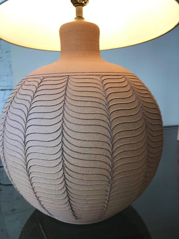 Unglazed Ceramic Studio Pottery Lamp at 1stDibs
