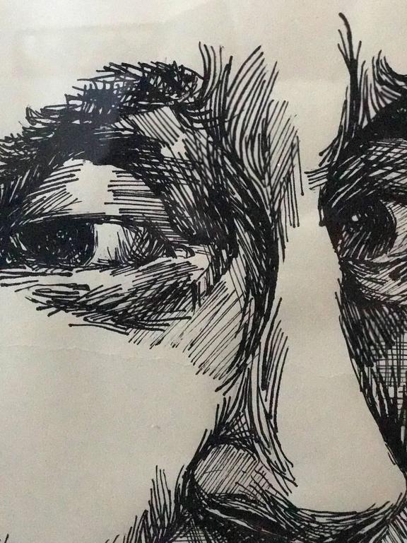 Ink Woodcut Portrait by Antonio Frasconi For Sale at 1stdibs