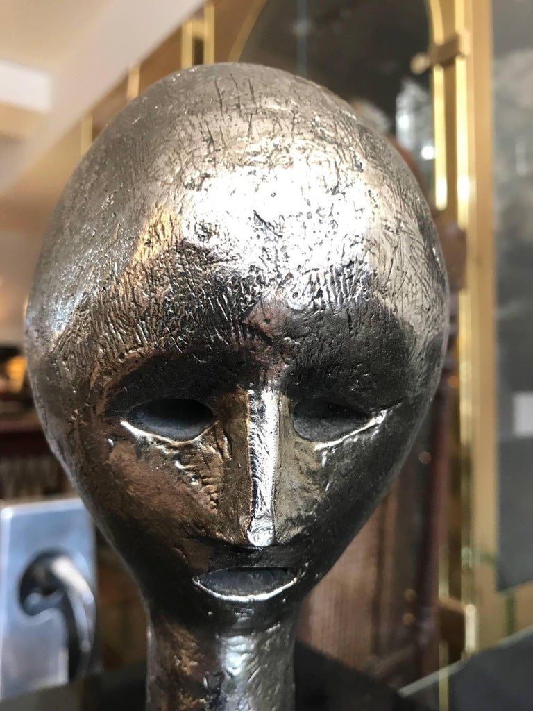 Modernist Polished Steel Abstract Male Bust at 1stDibs