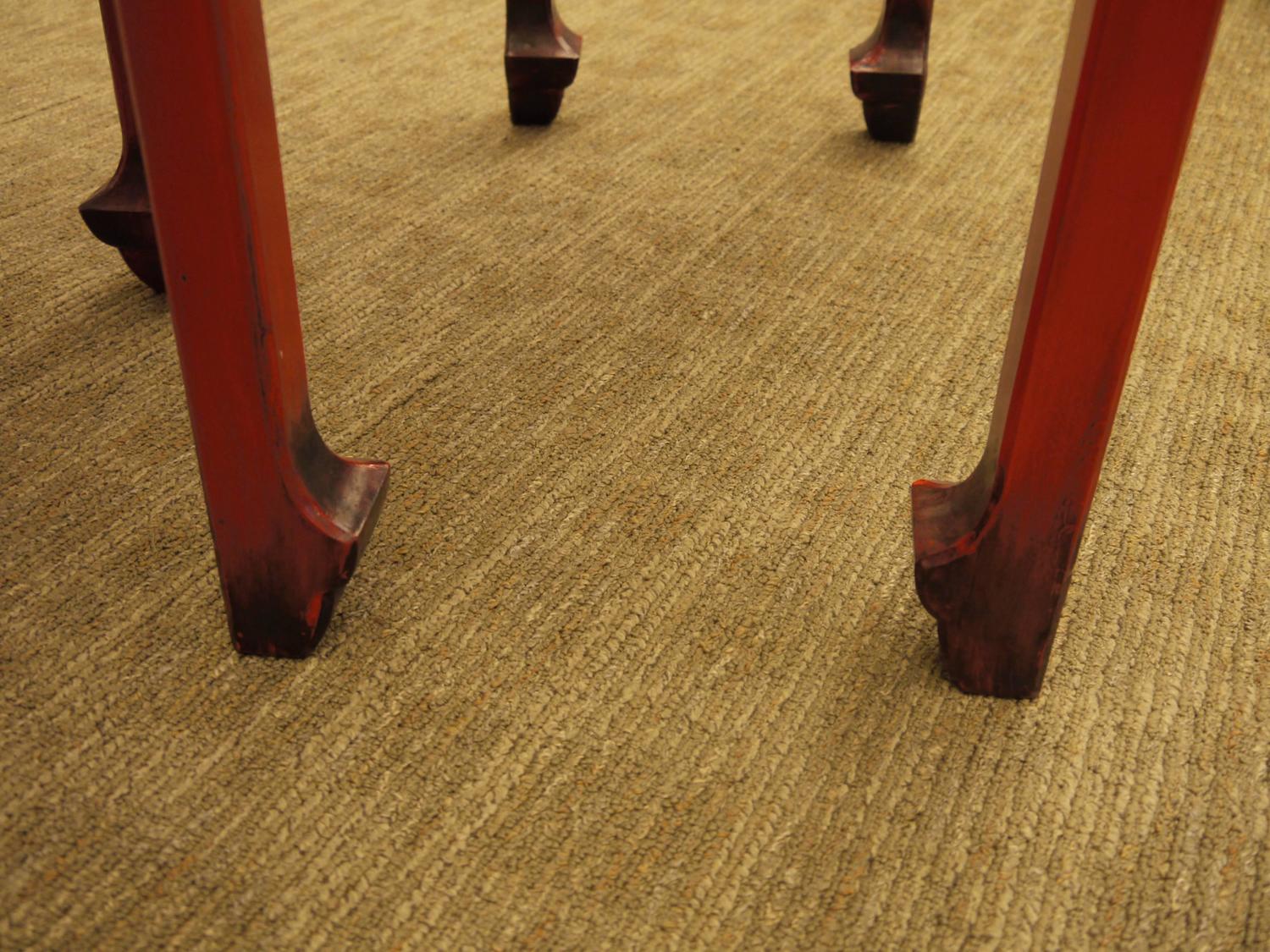 Pair of Japanese Red Lacquer Side Tables For Sale at 1stdibs