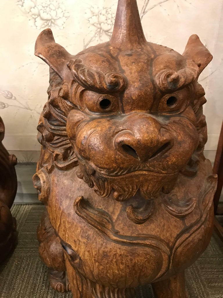 Monumental Pair of Japanese Guardian Dogs at 1stDibs