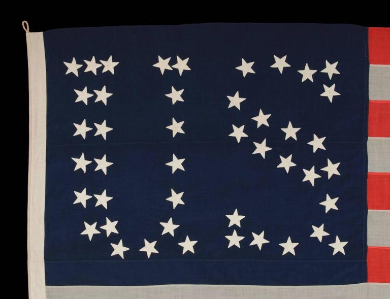 44 Star Flag with Stars That Form the Letters "U.S." For Sale at 1stDibs