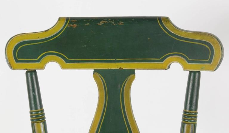 Set of Six, Green, Plant-Seated, Lyre Back, Pennsylvania Chairs For ...