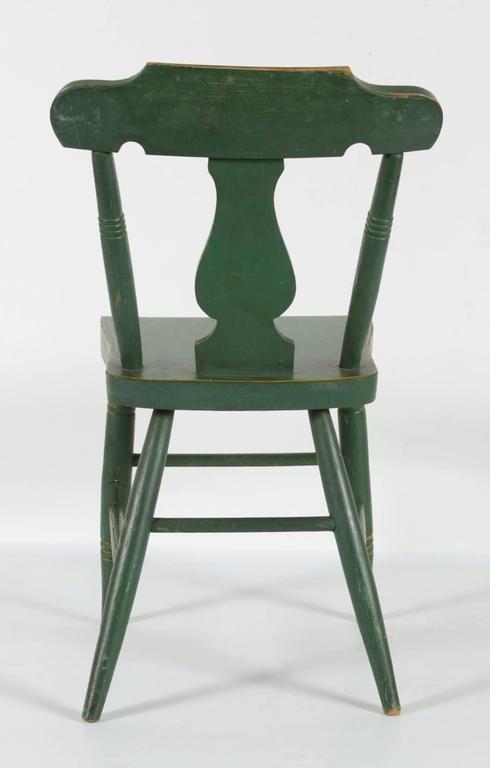 Set of Six, Green, Plant-Seated, Lyre Back, Pennsylvania Chairs For ...