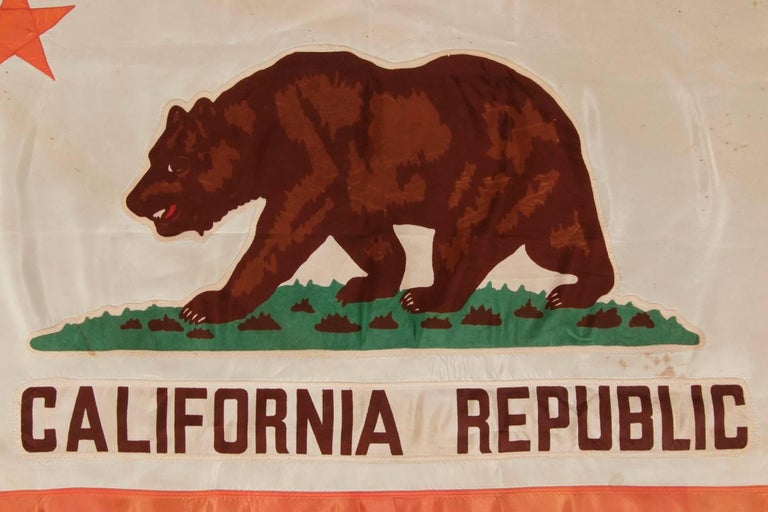 California State Flag, with Attractive Coloration and Gold Silk Fringe ...