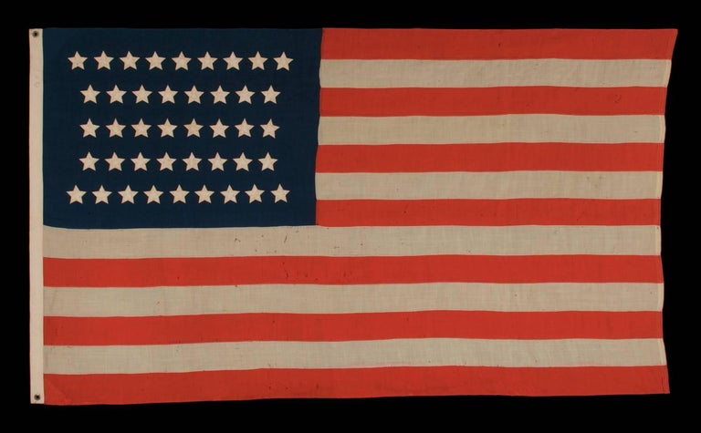 42 Stars in an Hourglass Pattern on an Antique American Flag For Sale ...