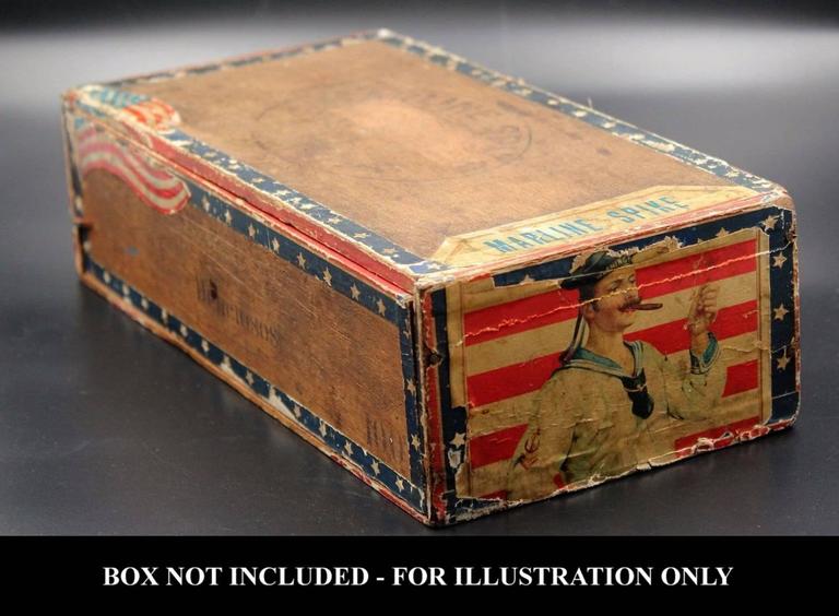 Antique American Flag Cigar Label with Sailor and 42 Six-Pointed Stars ...