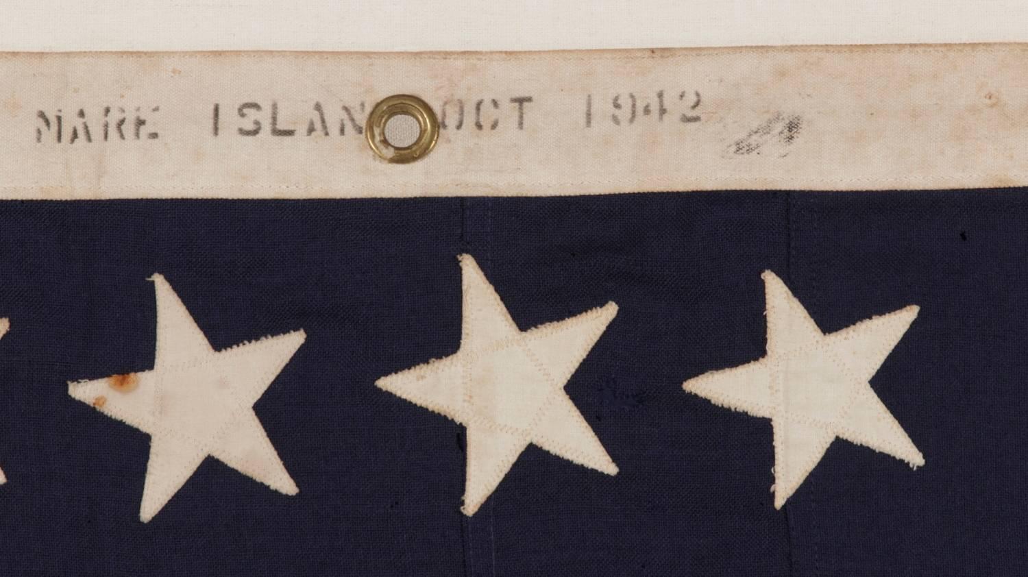 48 Star U.S. Navy Jack, Made During WWII at Mare Island, California ...
