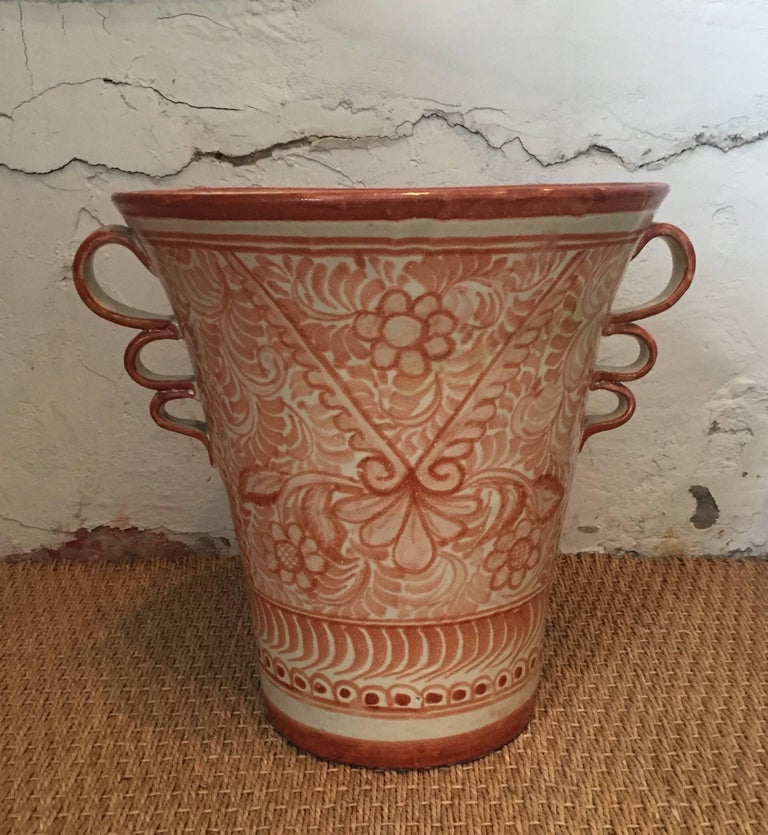 Spanish Ceramic Talavera Mexican Pottery Pot For Sale at 1stDibs