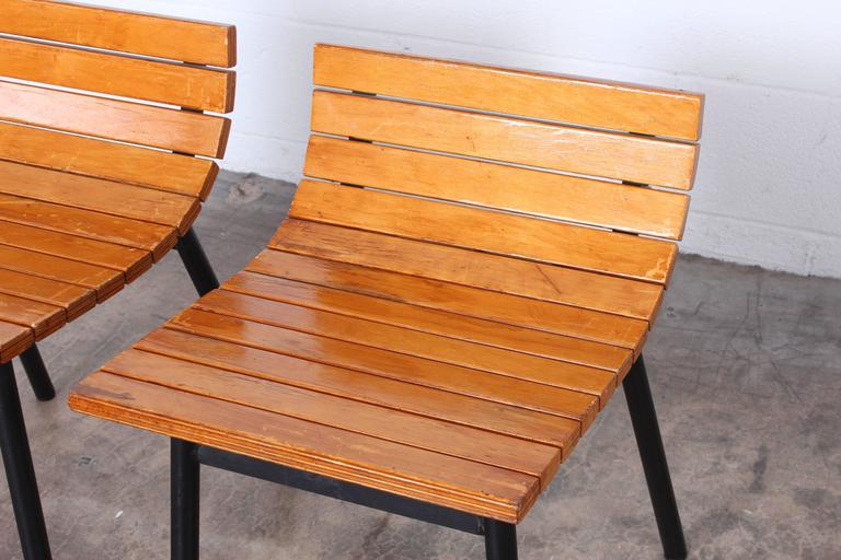 Pair of Slat Stools by Vista of California For Sale at 1stDibs
