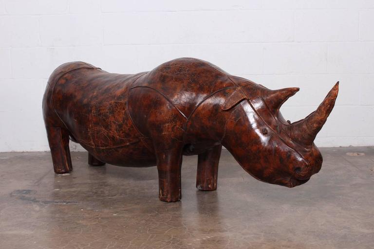 Large Leather Rhino Bench by Dimitri Omersa for Abercrombie and Fitch ...