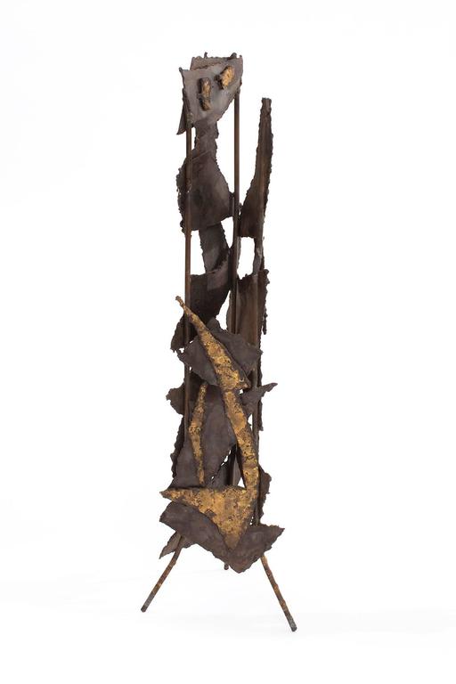 Pair of Phenomenal Brutalist Metal Sculptures at 1stDibs