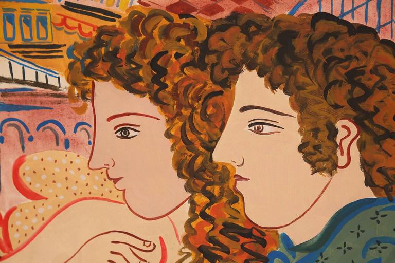 Signed Acrylic on Board Painting by George Stathopoulos For Sale at 1stDibs