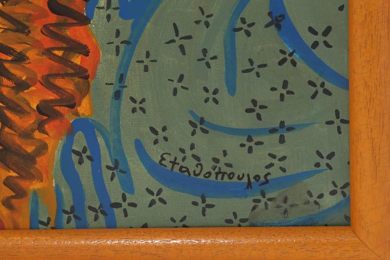 Signed Acrylic on Board Painting by George Stathopoulos For Sale at 1stDibs