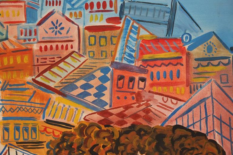 Signed Acrylic on Board Painting by George Stathopoulos For Sale at 1stDibs