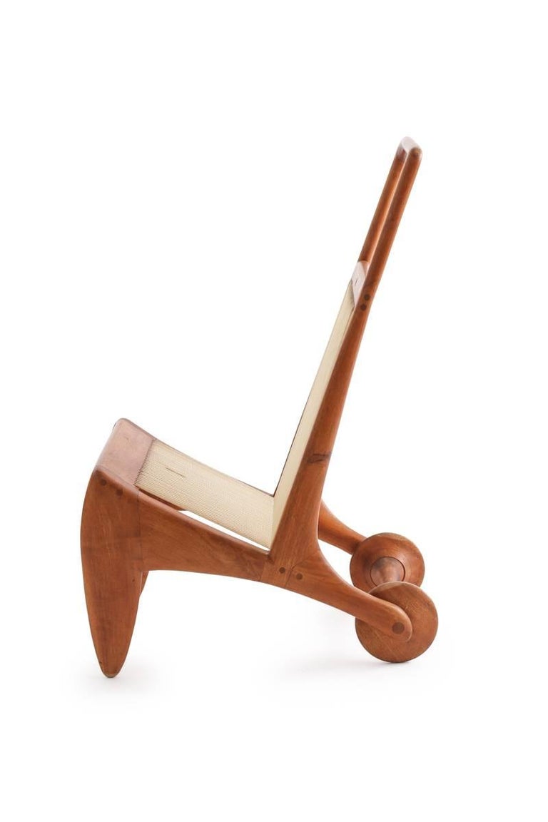 Allen Ditson One-Off 1950s Magazine Holder in Walnut and Cord For Sale ...