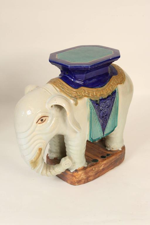 Pair of Chinese stoneware elephant form tables at 1stDibs