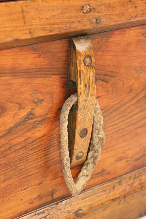 Antique Pine Trunk with Rope Handles at 1stDibs | rope trunk handles ...