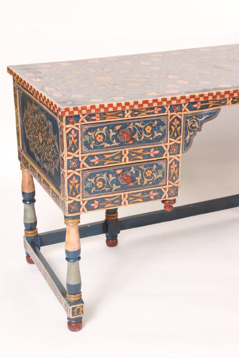 Colorful Moroccan Style Knee Hole Desk at 1stDibs