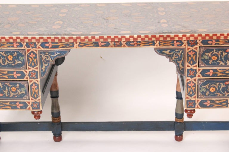Colorful Moroccan Style Knee Hole Desk at 1stDibs