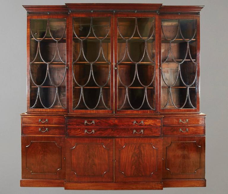 Spectacular George III Breakfront Bookcase at 1stDibs