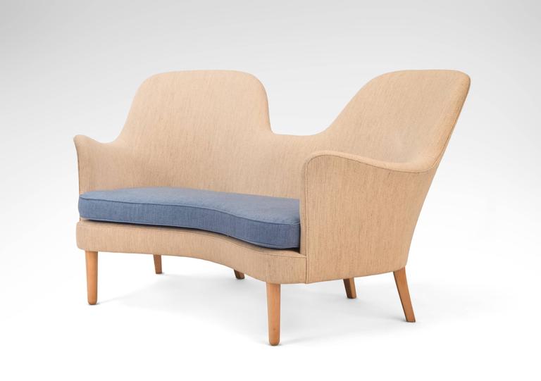 Curvaceous and Comfortable Danish Modern Two Person Sofa at 1stDibs