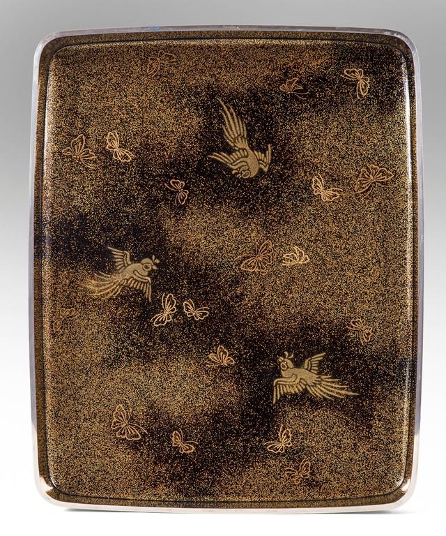 Gyokuho, A Large Japanese Black and Gilt Lacquer Document Box (Bunko ...