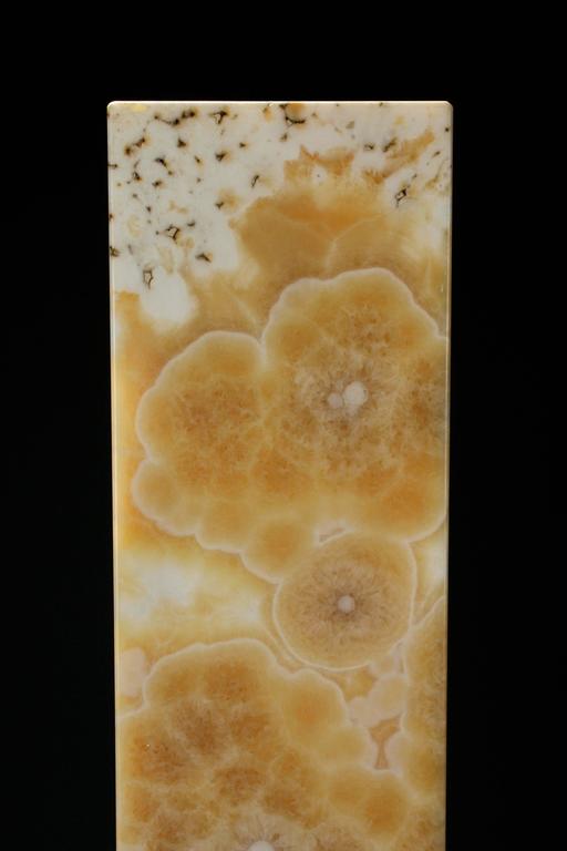 Art Deco Egyptian Alabaster Square Column Pedestal For Sale at 1stDibs