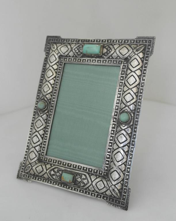 SUPERB Navajo Sterling Silver and Turquoise Picture Frame INCREDIBLE ...