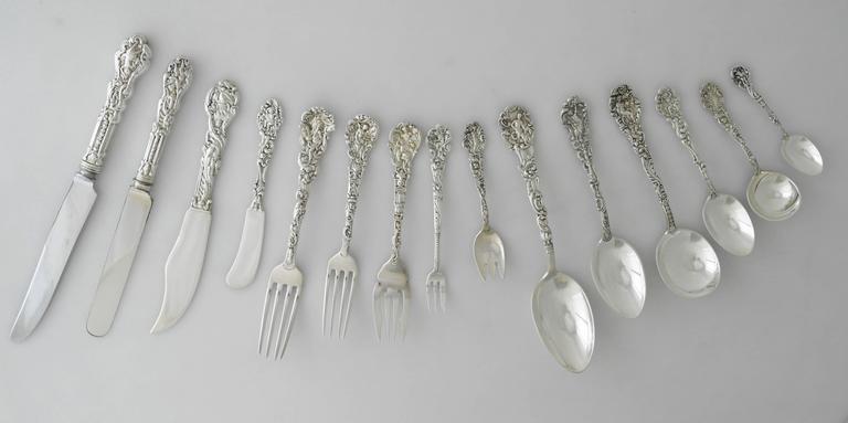 SUPERB RARE HUGE Gorham Sterling Silver Versailles Flatware Set 1888 ...
