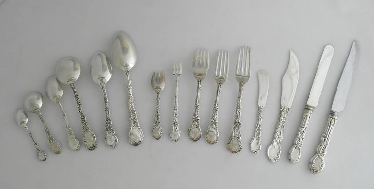 SUPERB RARE HUGE Gorham Sterling Silver Versailles Flatware Set 1888 ...