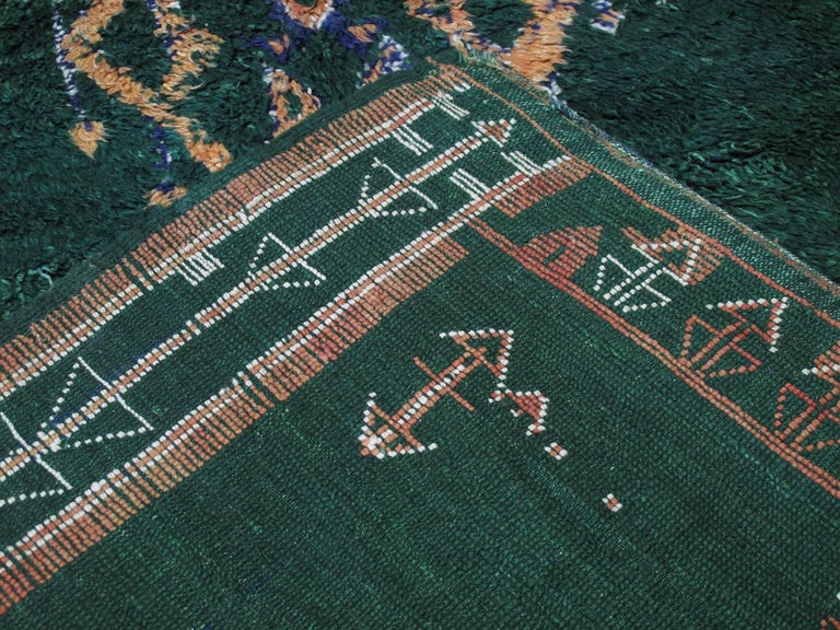 Rare Green Moroccan Berber Rug at 1stDibs