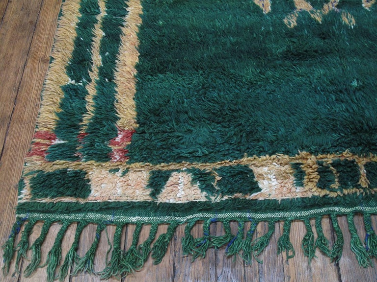 Rare Green Moroccan Berber Rug at 1stDibs