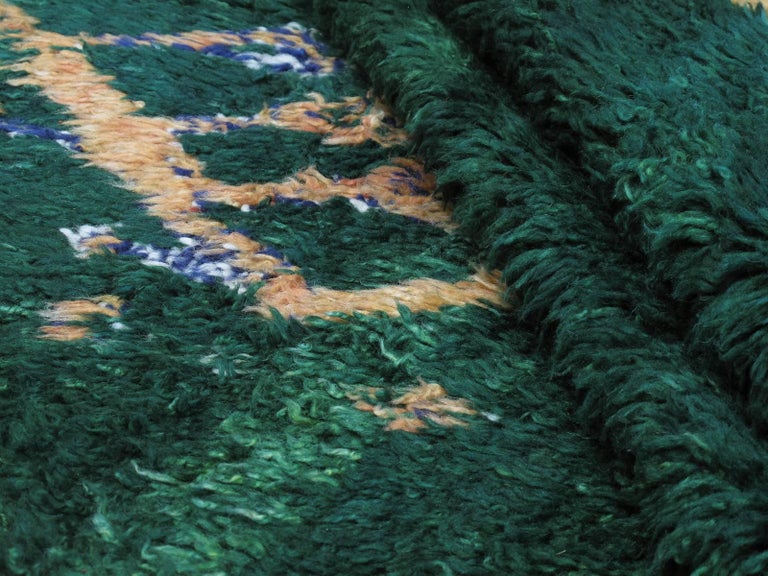 Rare Green Moroccan Berber Rug at 1stDibs