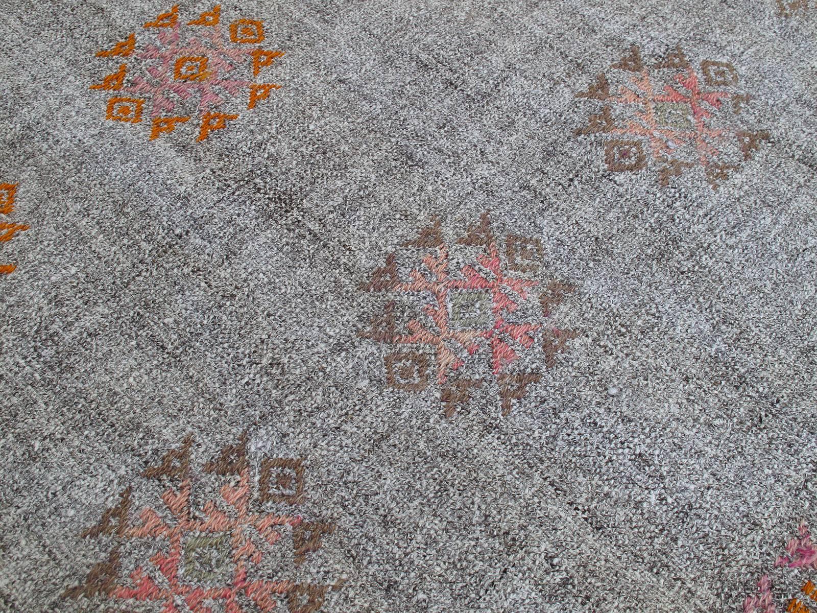 Cotton and Goat Hair Kilim with "Jijim" Decoration at 1stDibs