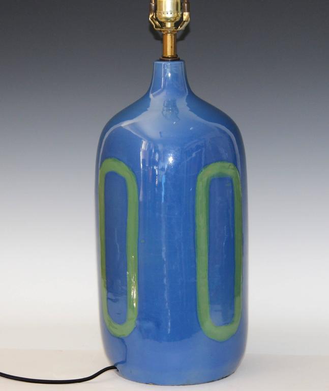 Big Vintage Studio Pottery Lamp Manner of Ellsworth Kelly at 1stDibs