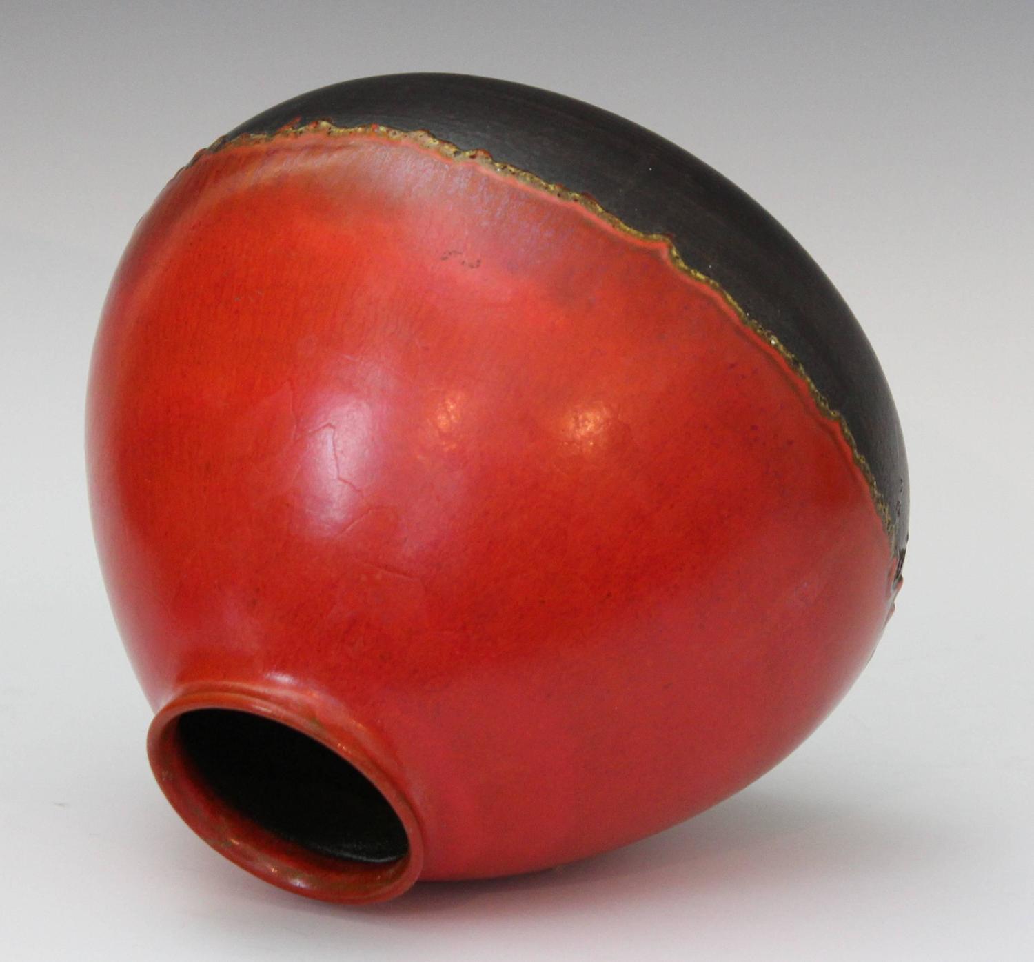 Big Mid-Century Studio Pottery Vase Uranium Orange Drip Glaze, Style of ...