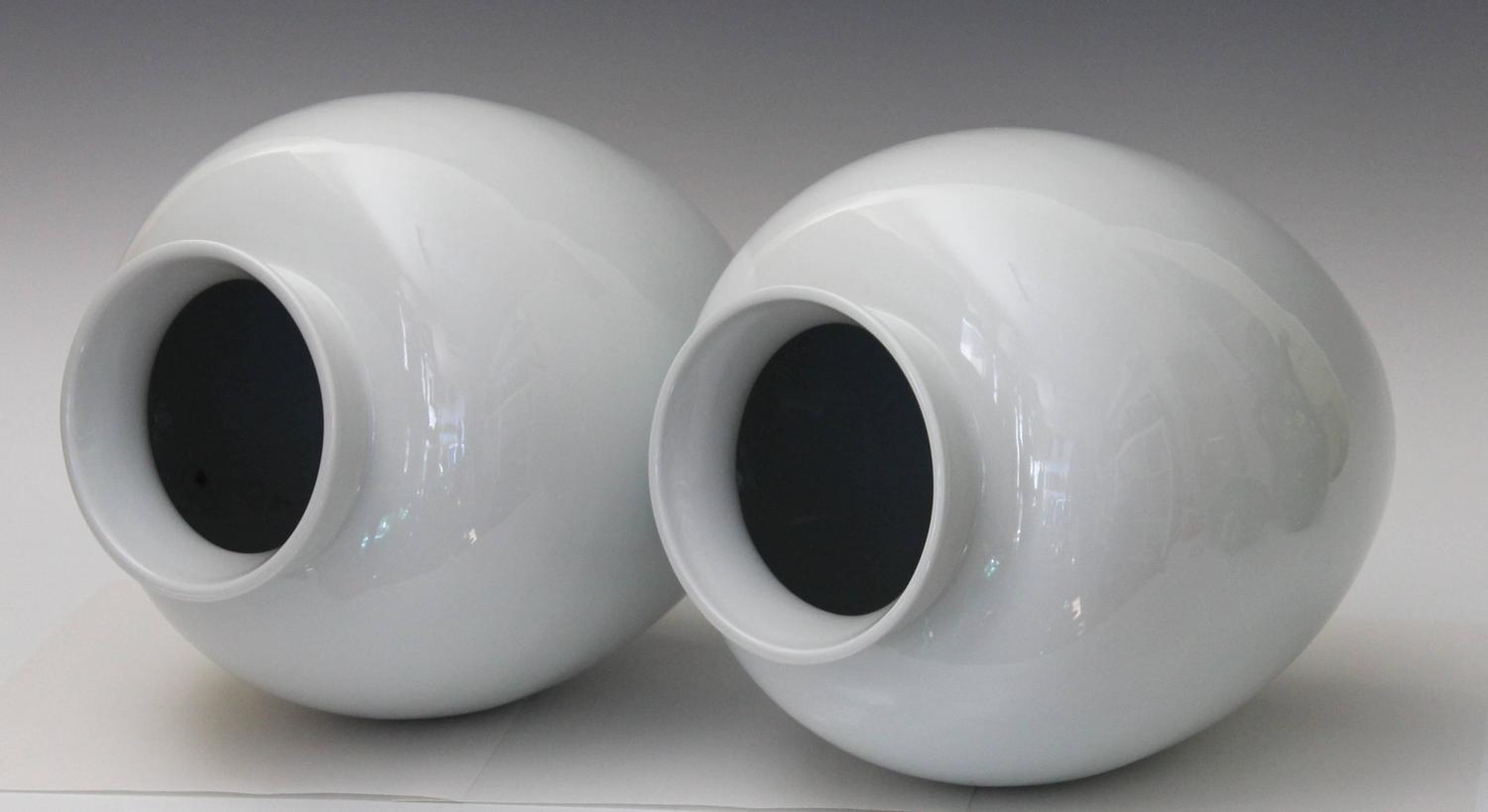 Large Pair of Limoges French Porcelain Blanc de Chine Ginger Jar Vases ...